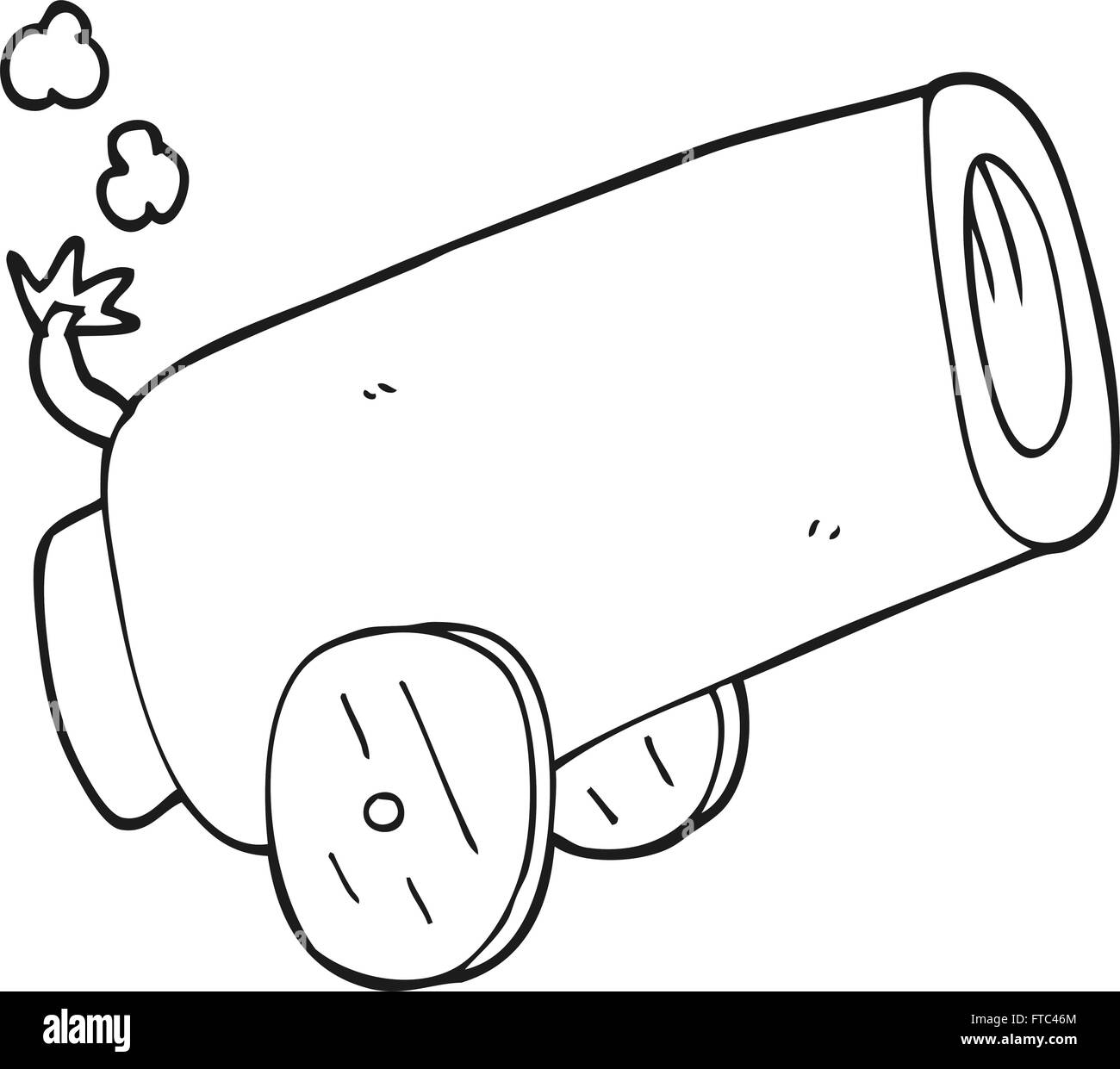 freehand drawn black and white cartoon cannon Stock Vector Image & Art ...