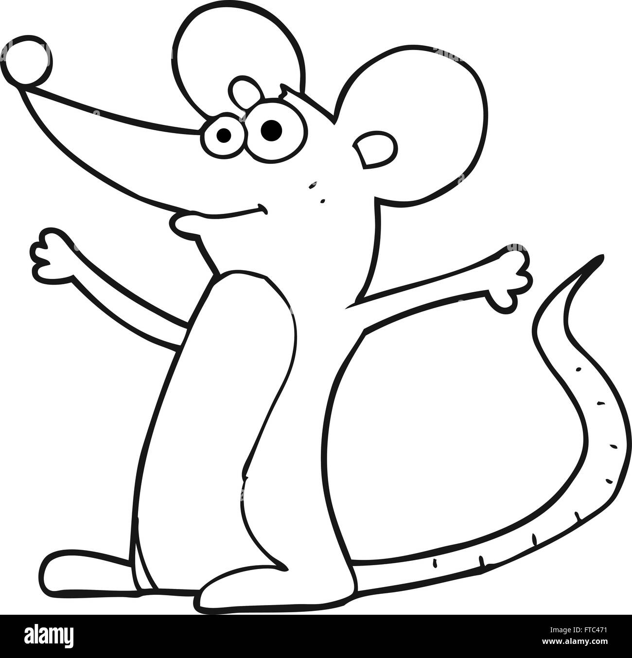 freehand drawn black and white cartoon mouse Stock Vector Image & Art ...