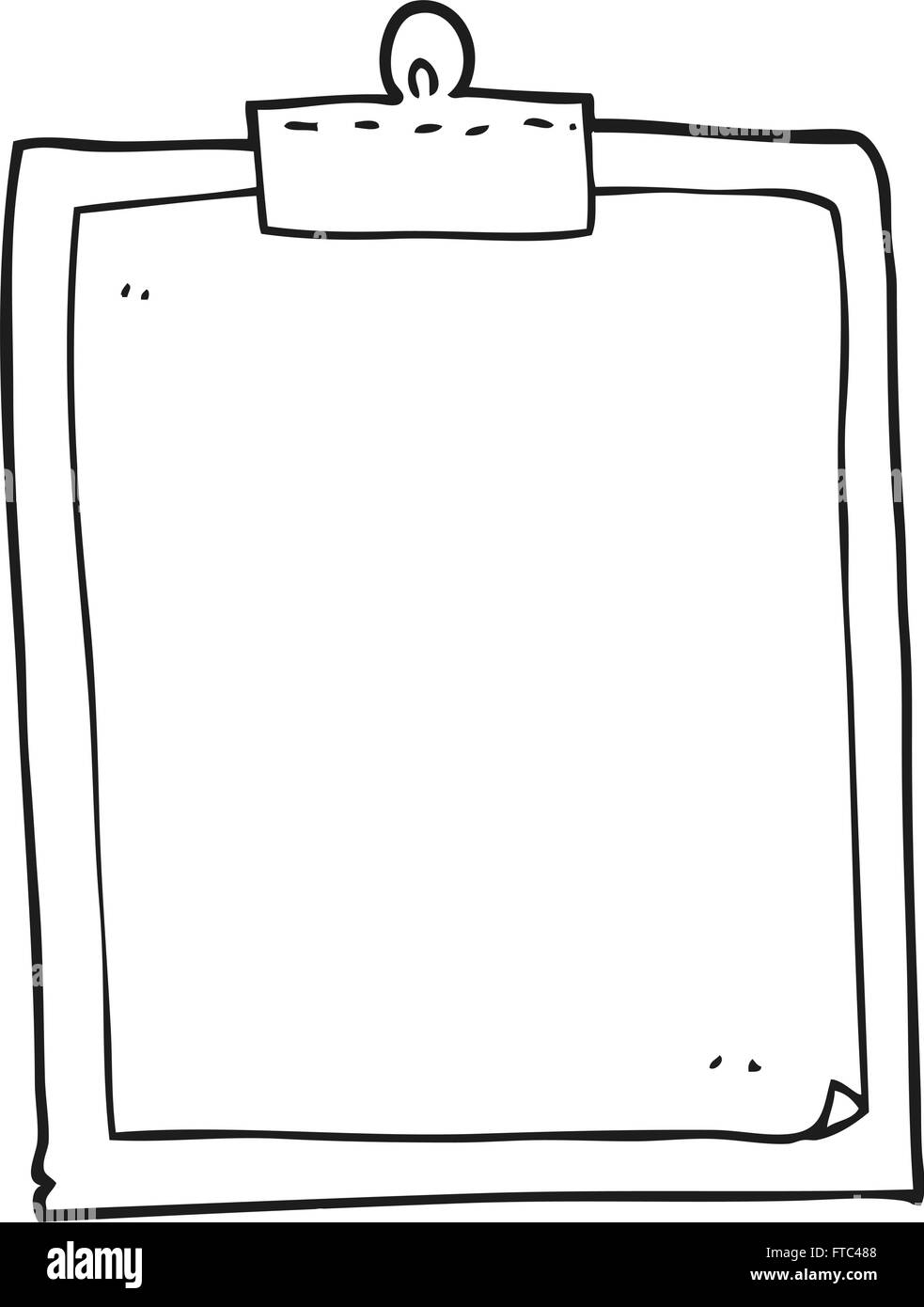 freehand drawn black and white cartoon clipboard Stock Vector Image ...