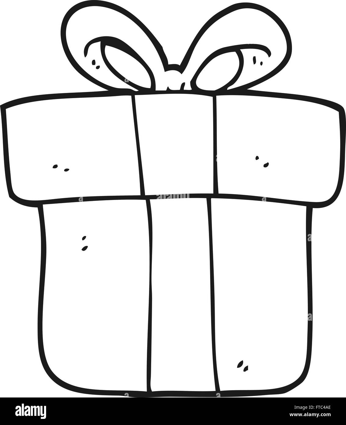 freehand drawn black and white cartoon christmas gift Stock Vector ...