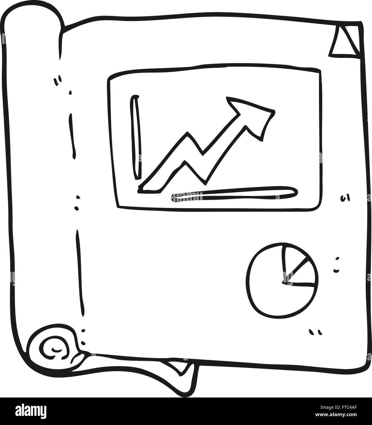 freehand drawn black and white cartoon business document Stock Vector ...