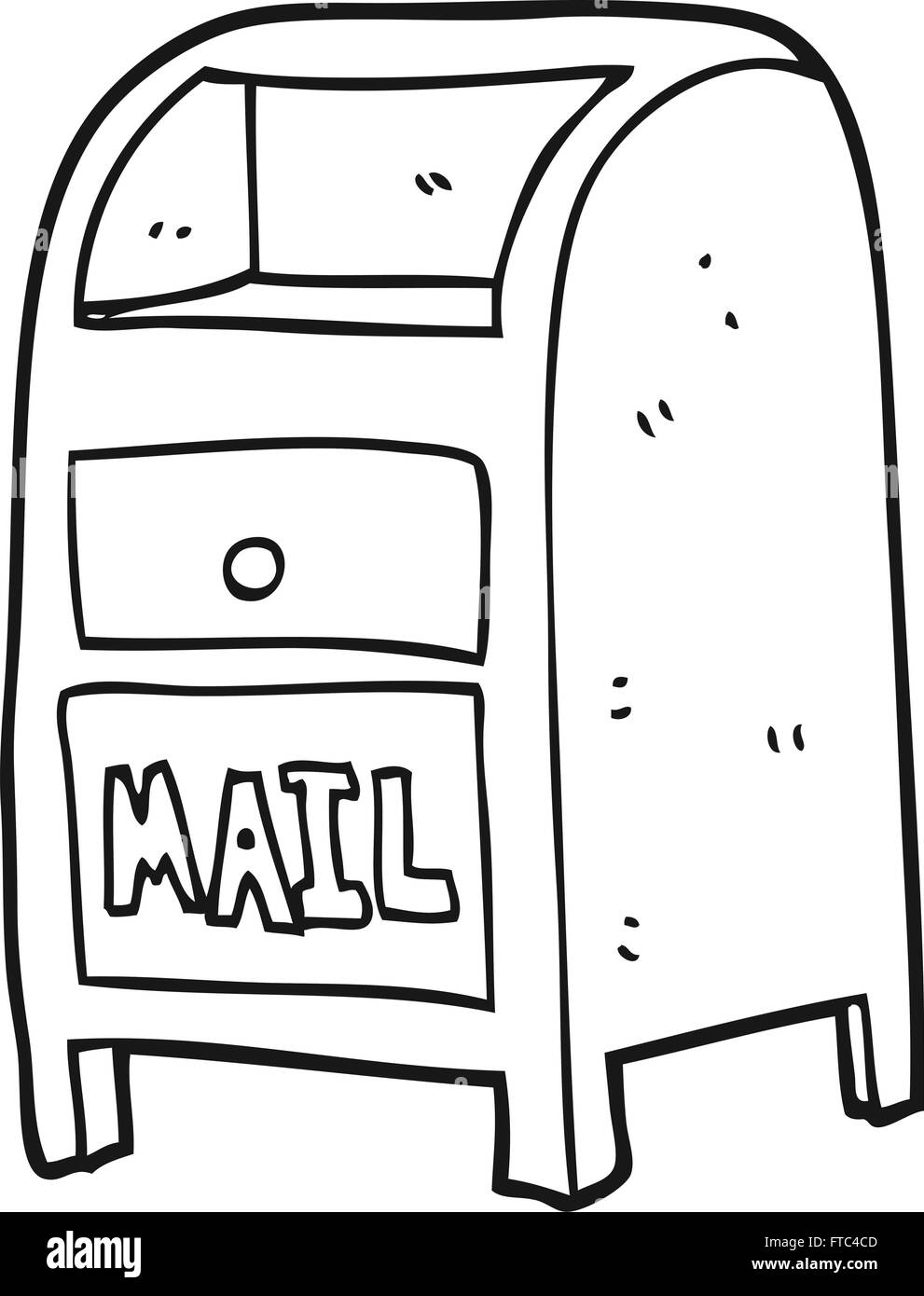 freehand drawn black and white cartoon mail box Stock Vector Image ...