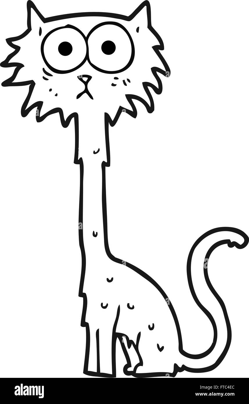 freehand drawn black and white cartoon cat Stock Vector Image & Art - Alamy