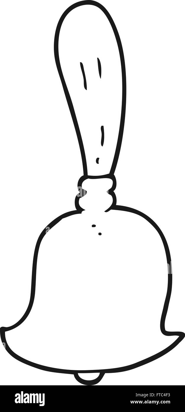 freehand drawn black and white cartoon hand bell Stock Vector Image ...