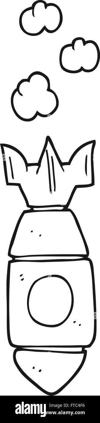 freehand drawn black and white cartoon falling bomb Stock Vector Image & Art - Alamy