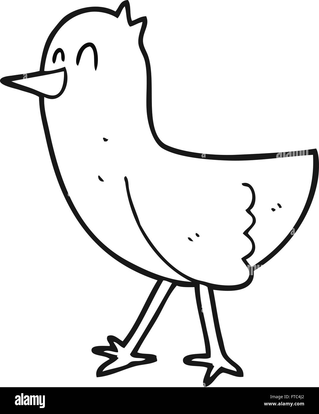 freehand drawn black and white cartoon bird Stock Vector Image & Art ...