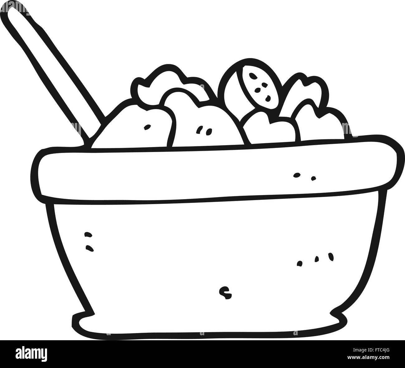 freehand drawn black and white cartoon salad Stock Vector Image & Art ...