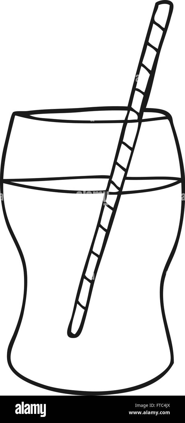 freehand drawn black and white cartoon fizzy drink Stock Vector Image ...