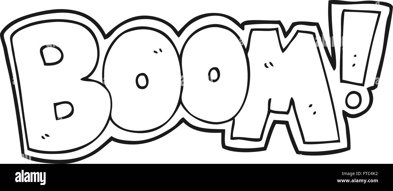 freehand drawn black and white cartoon boom symbol Stock Vector Image ...