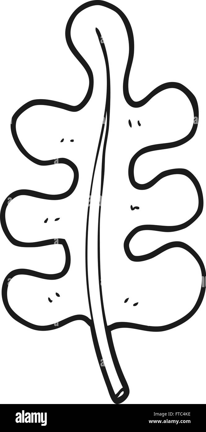 freehand drawn black and white cartoon leaf Stock Vector Image & Art ...