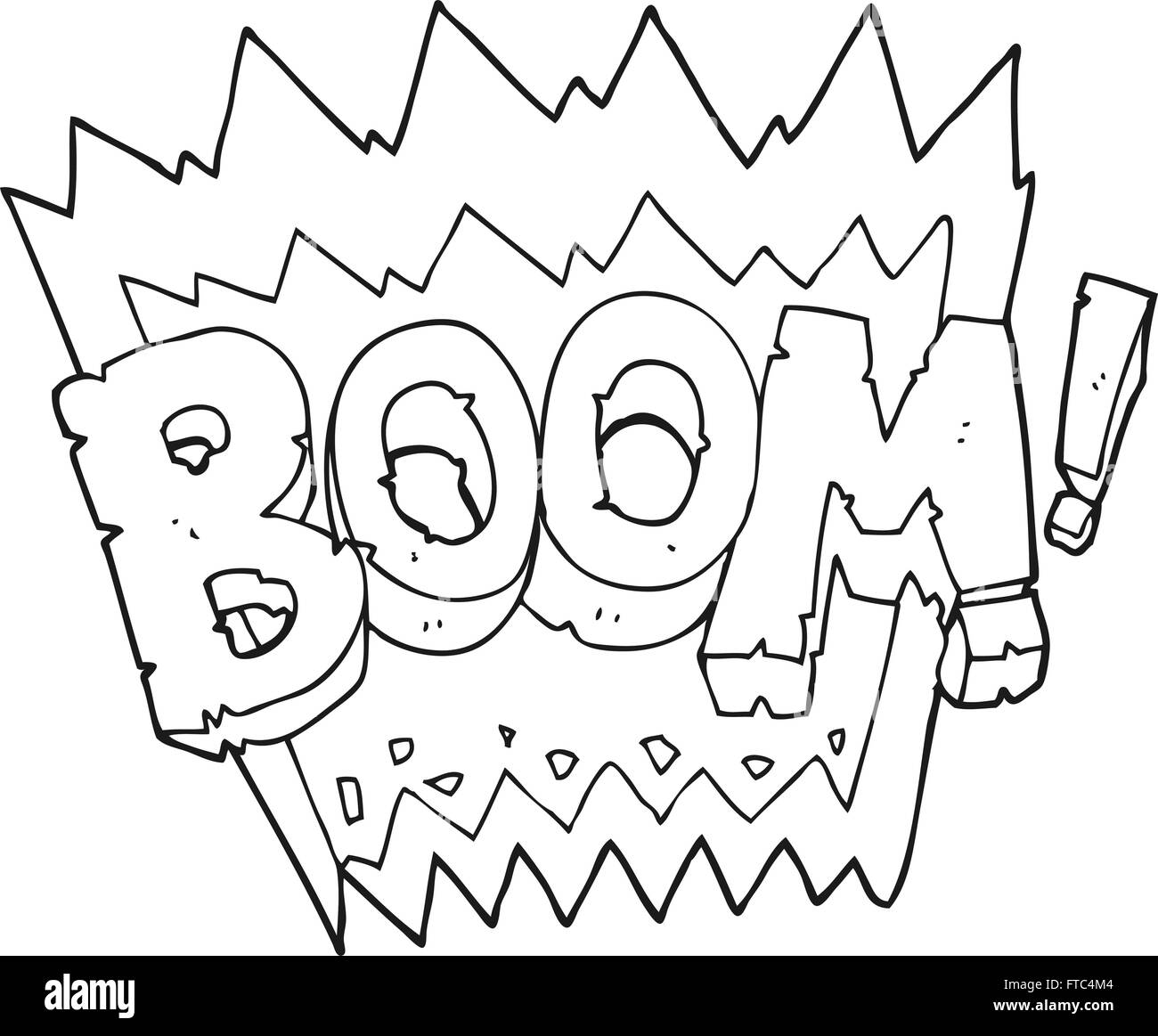 freehand drawn black and white cartoon boom symbol Stock Vector Image ...