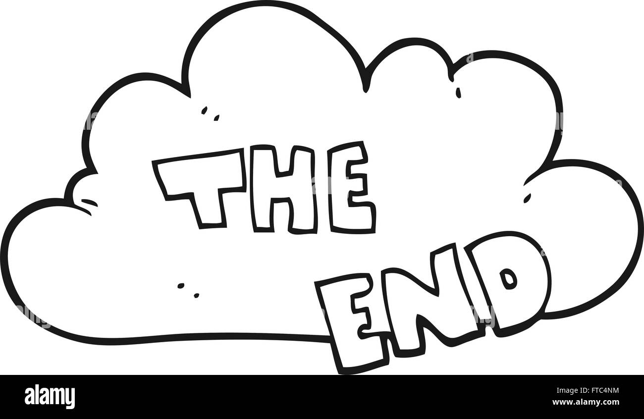 freehand drawn black and white cartoon The End symbol Stock Vector ...