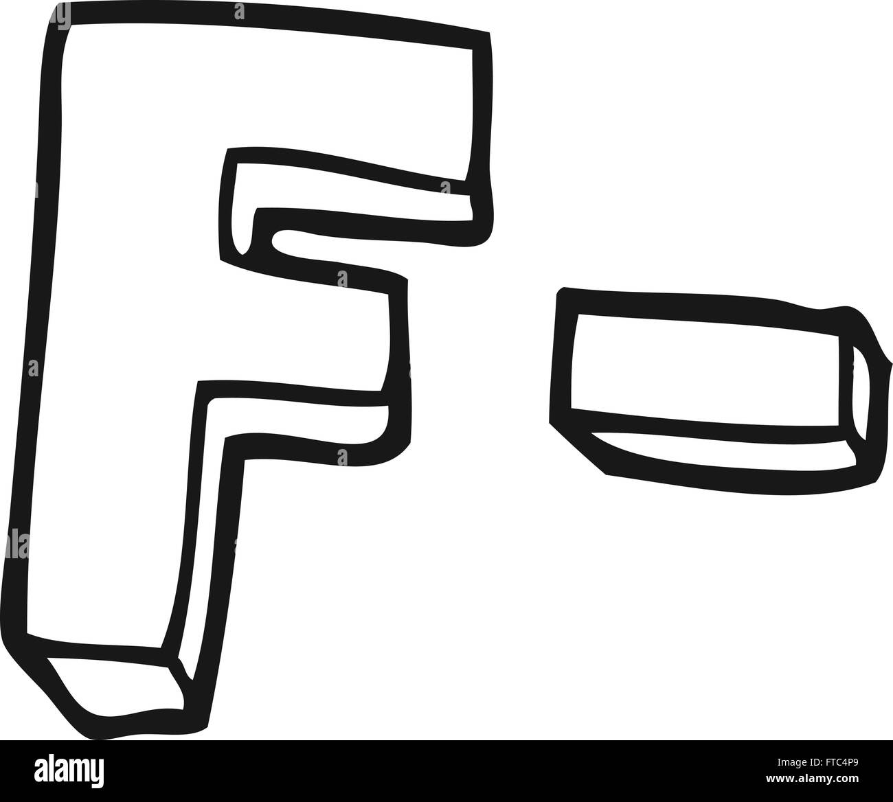 freehand drawn black and white cartoon F grade Stock Vector Image & Art ...
