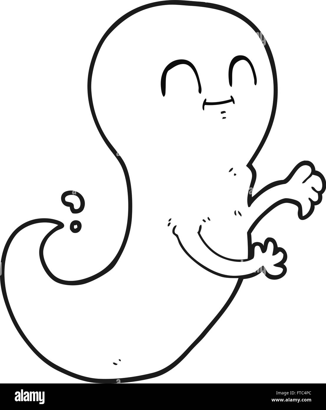 freehand drawn black and white cartoon ghost Stock Vector Image & Art ...