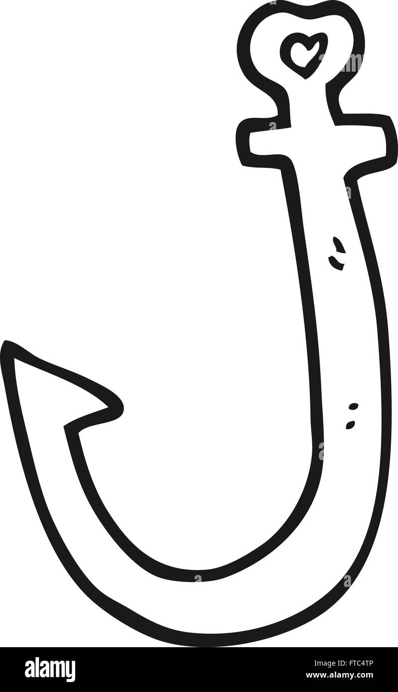 freehand drawn black and white cartoon hook Stock Vector Image & Art ...