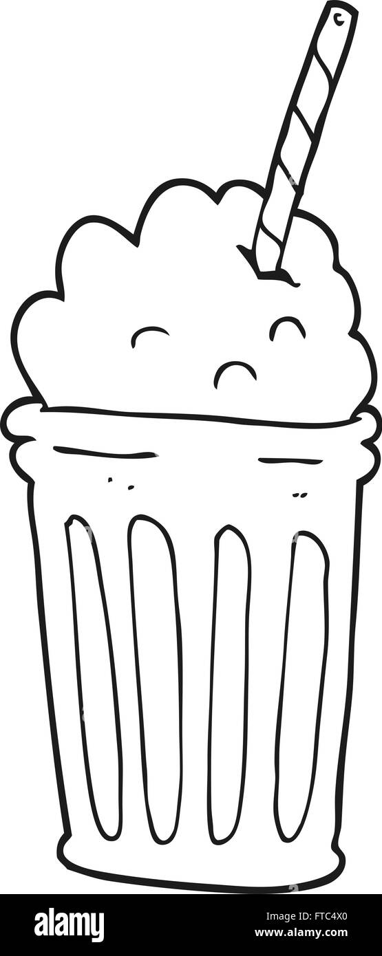 freehand drawn black and white cartoon milkshake Stock Vector Image ...