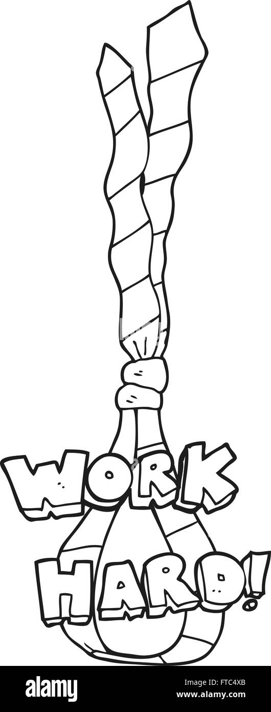 freehand drawn black and white cartoon work hard symbol Stock Vector ...