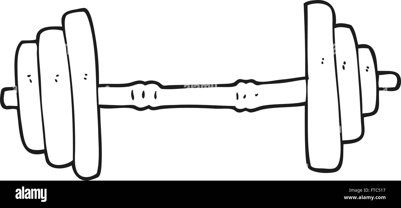 freehand drawn black and white cartoon barbell Stock Vector Image & Art ...