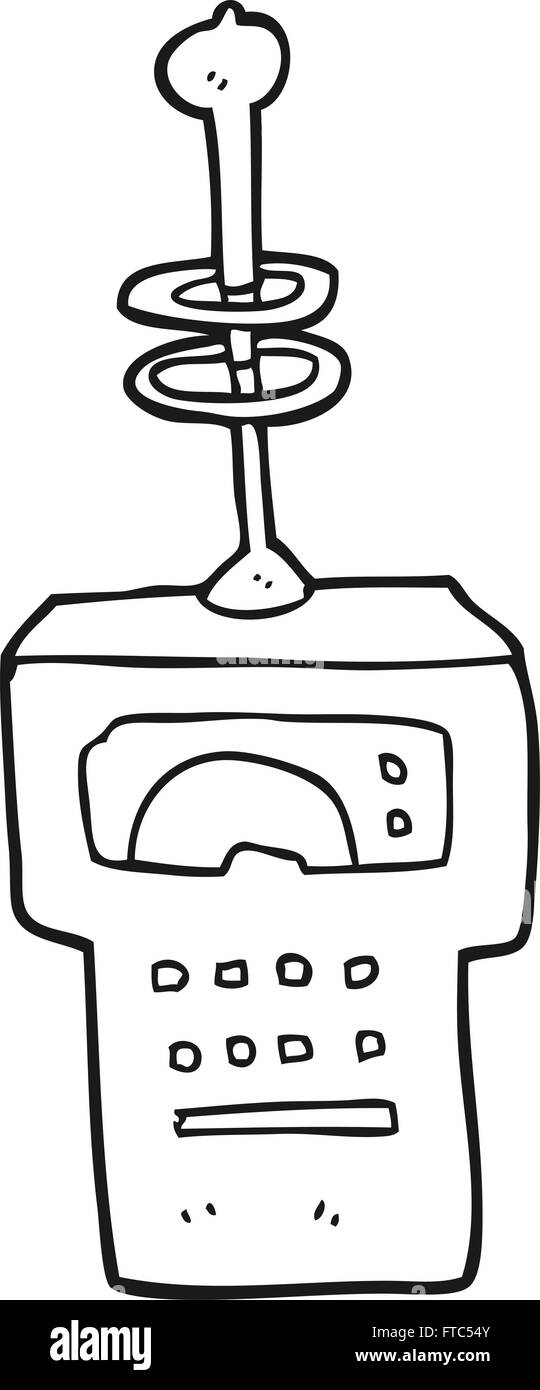 freehand drawn black and white cartoon futuristic scanner Stock Vector ...