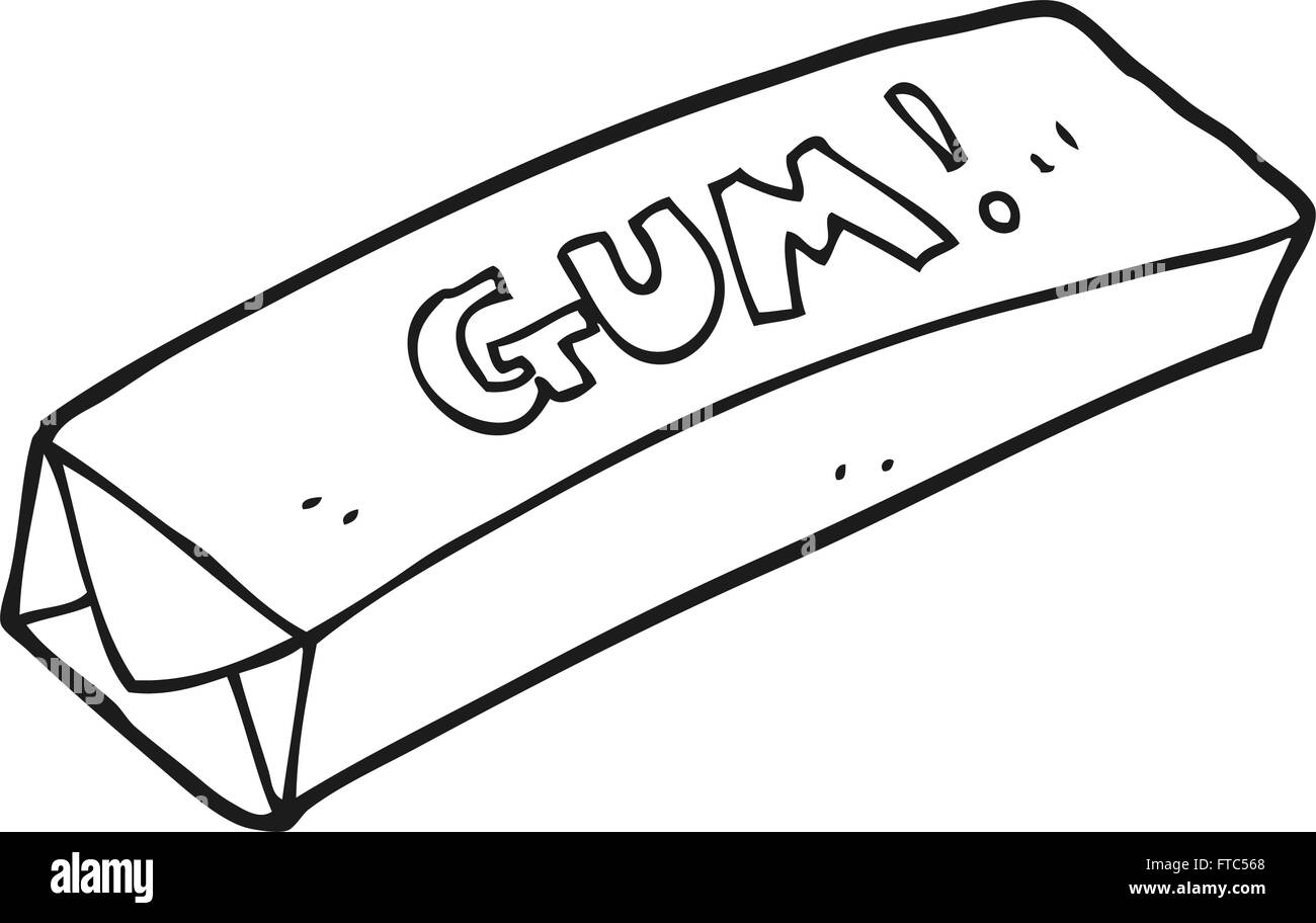 freehand drawn black and white cartoon chewing gum Stock Vector Image ...