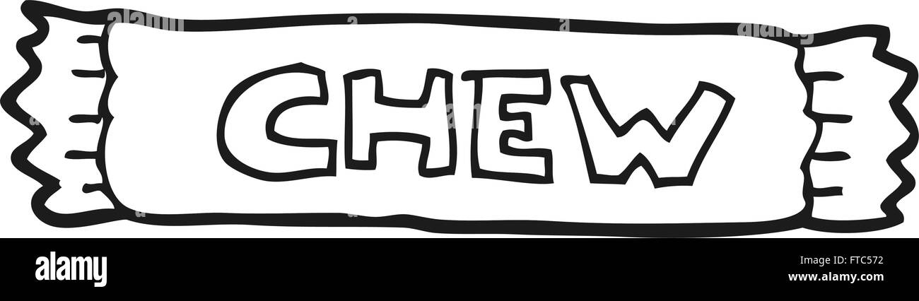 freehand drawn black and white cartoon chew Stock Vector Image & Art ...