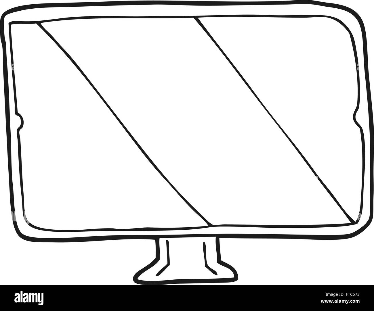 freehand drawn black and white cartoon screen Stock Vector Image & Art ...