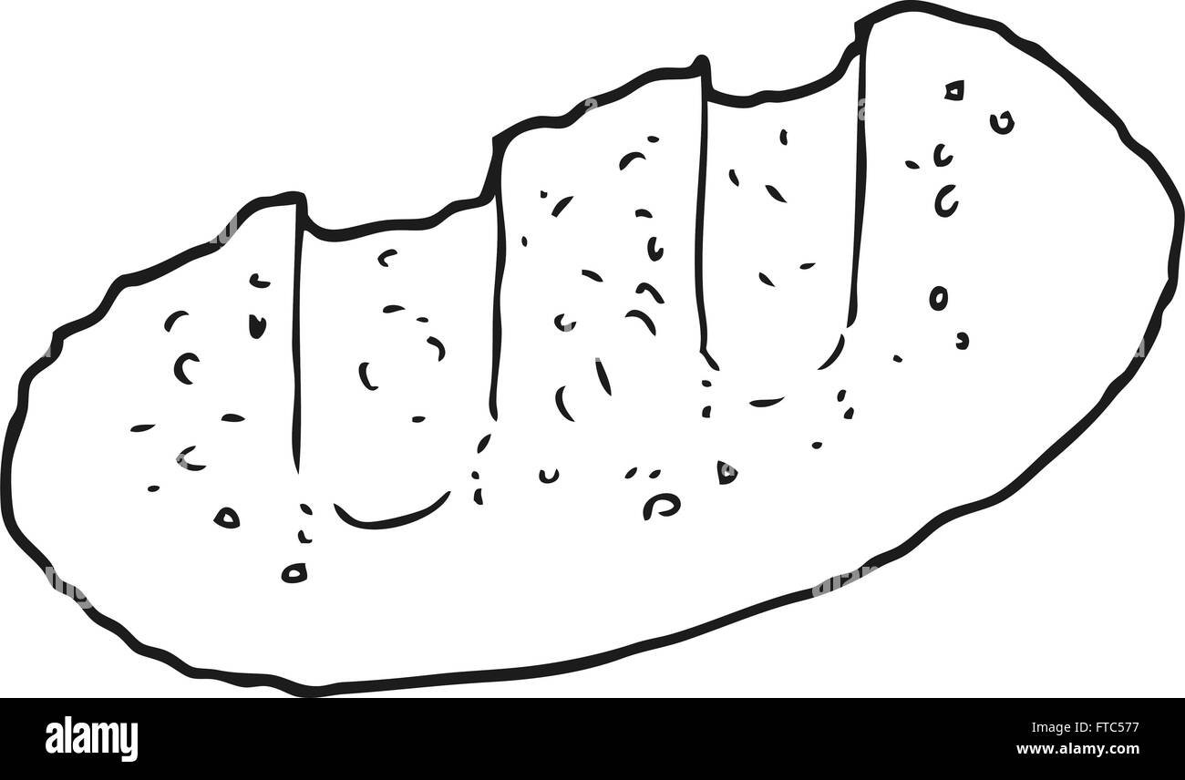 freehand drawn black and white cartoon bread Stock Vector Image & Art ...
