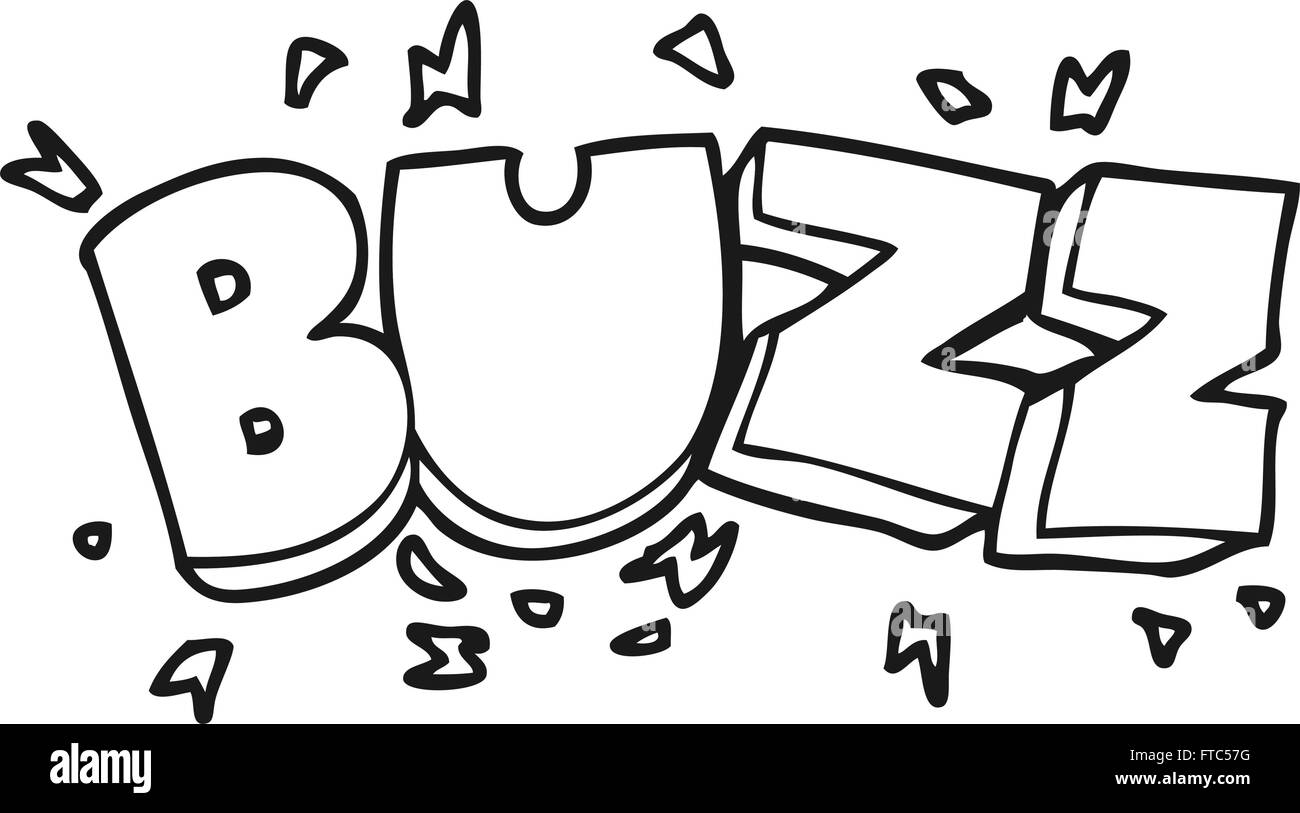 freehand drawn black and white cartoon buzz symbol Stock Vector Image ...