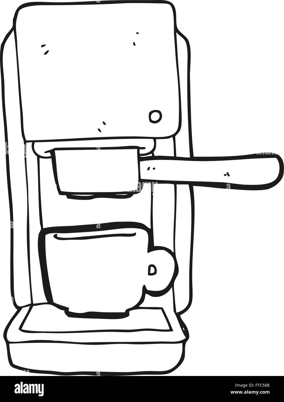 freehand drawn black and white cartoon espresso maker Stock Vector ...