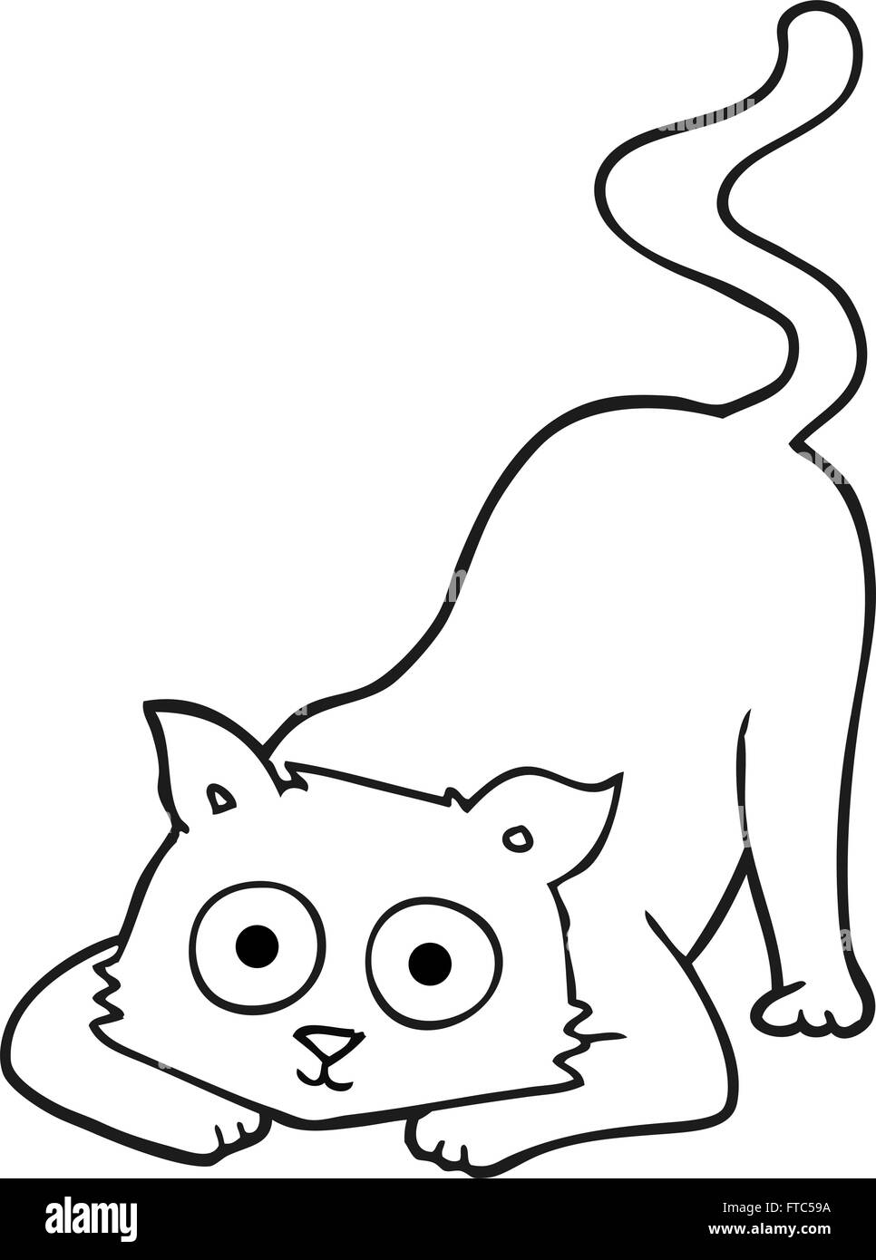freehand drawn black and white cartoon cat Stock Vector Image & Art - Alamy