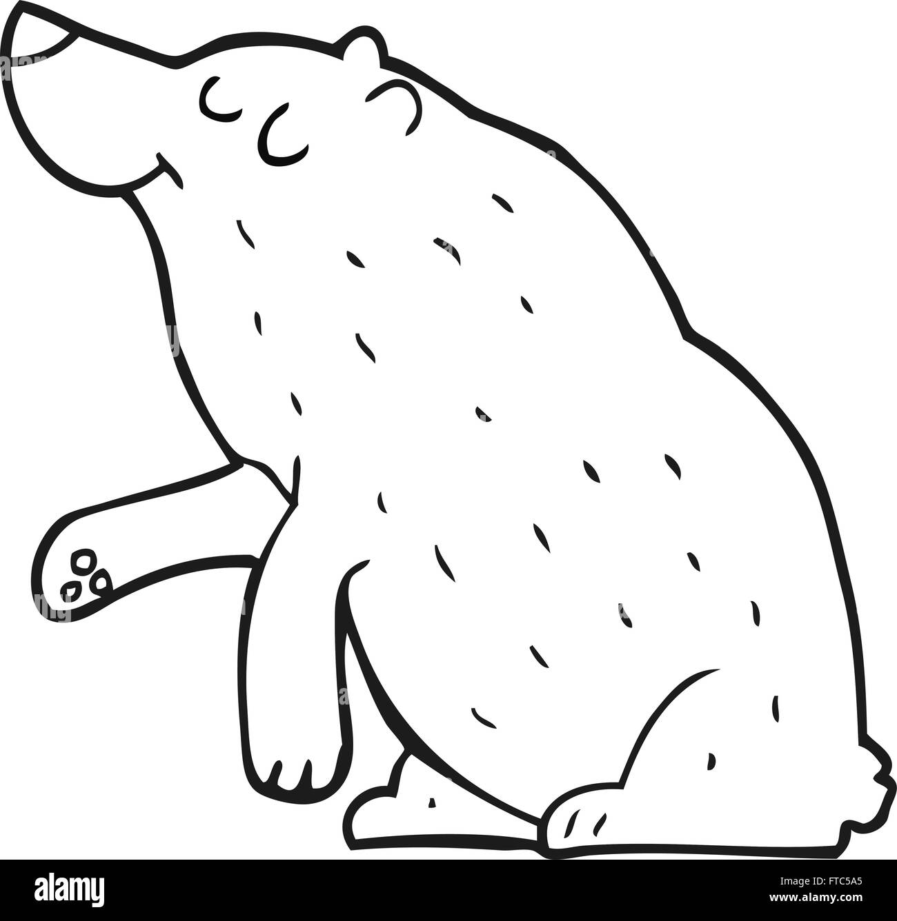 freehand drawn black and white cartoon bear Stock Vector Image & Art ...
