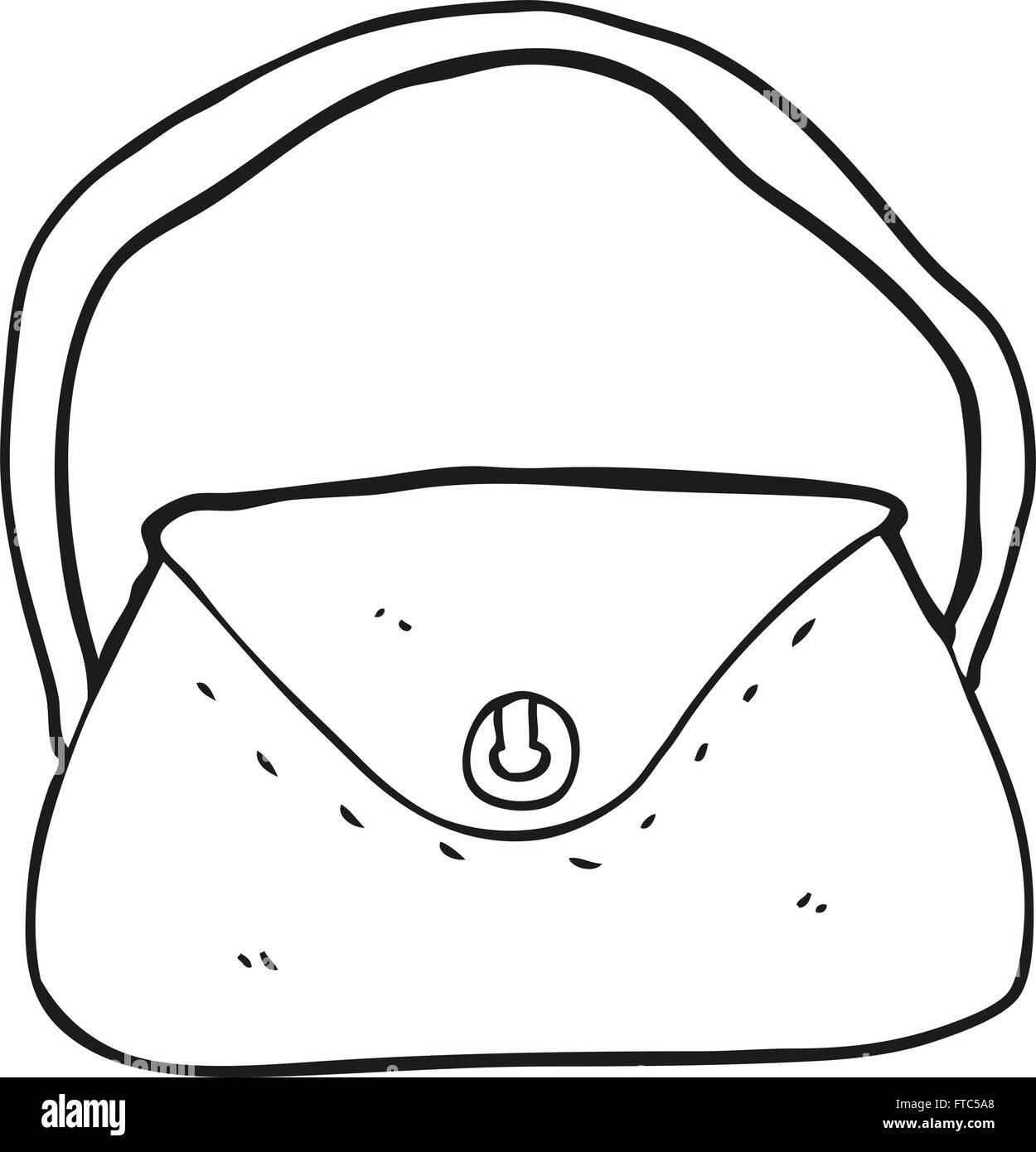 freehand drawn black and white cartoon purse Stock Vector Image & Art ...