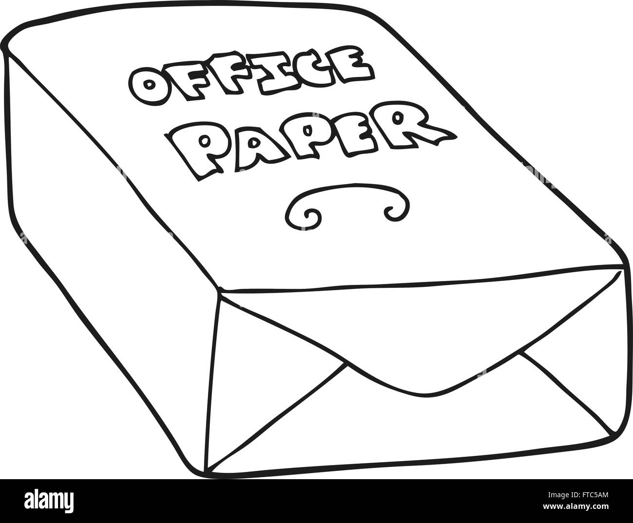freehand drawn black and white cartoon office paper Stock Vector Image ...