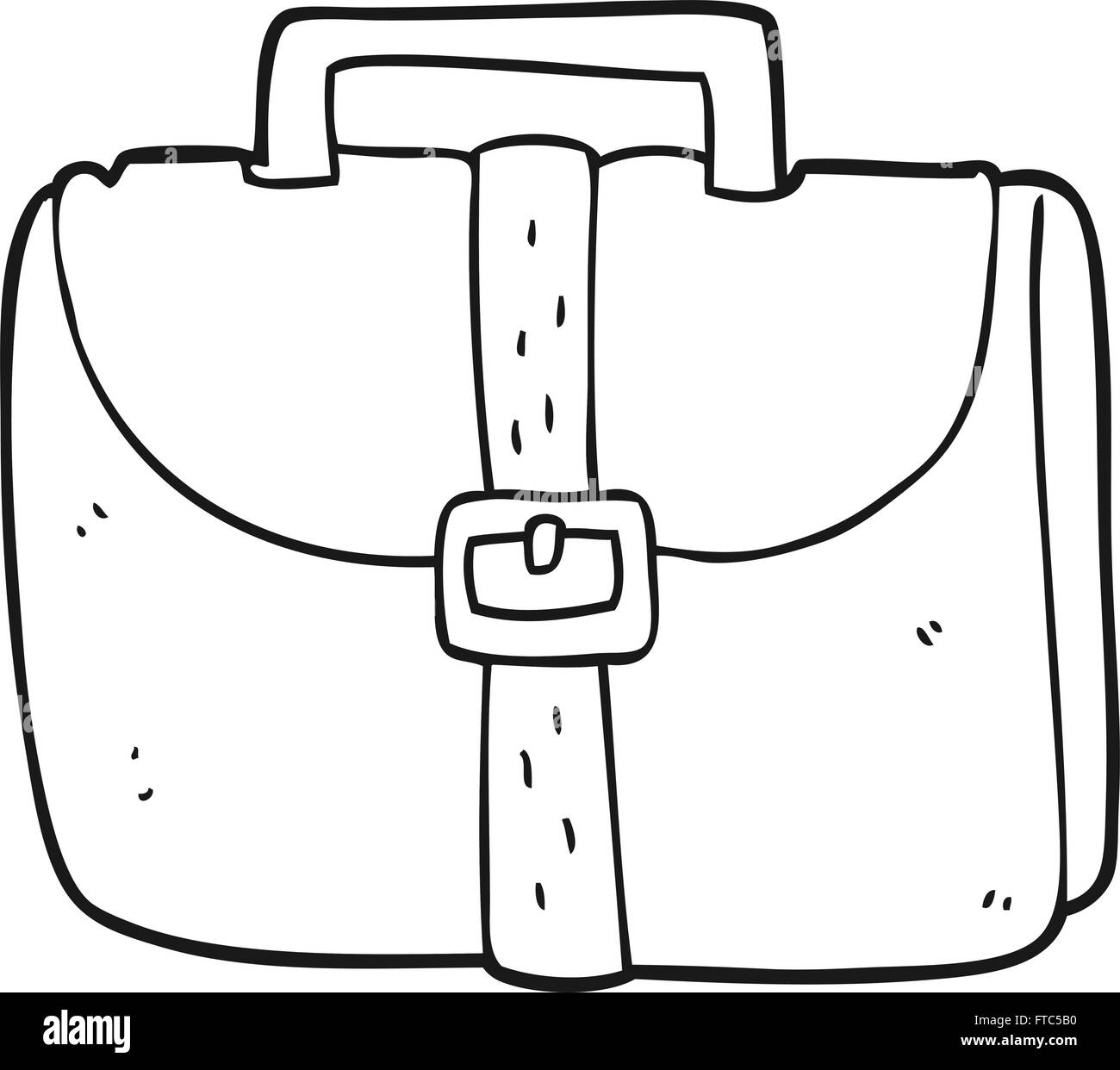 freehand drawn black and white cartoon old work bag Stock Vector Image ...