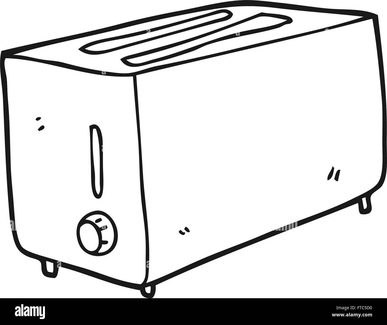freehand drawn black and white cartoon toaster Stock Vector Image & Art ...