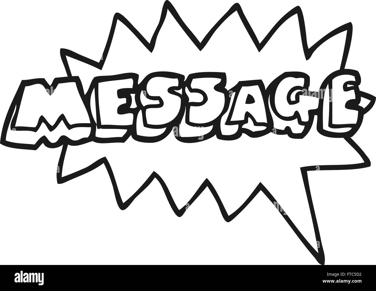 freehand drawn black and white cartoon message text Stock Vector Image ...