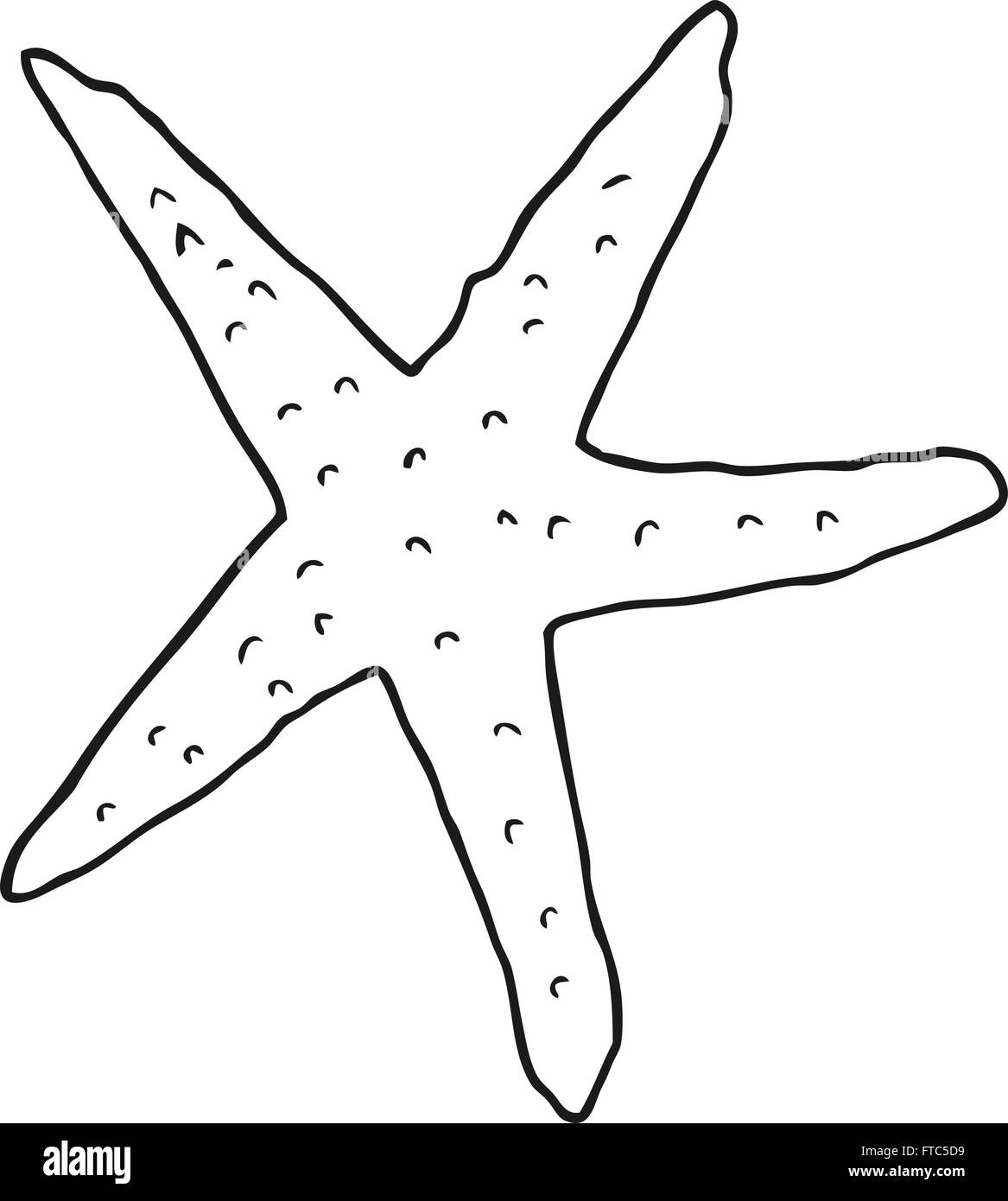 Black And White Cartoon Starfish