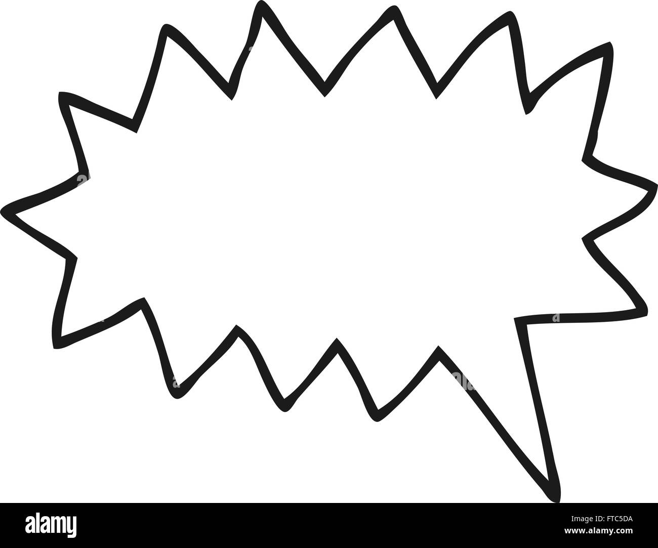 freehand drawn black and white cartoon simple shout bubble doodle Stock ...