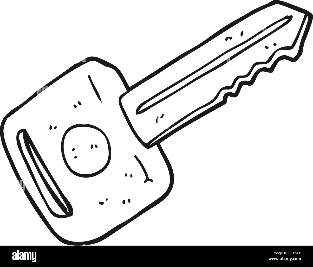 freehand drawn black and white cartoon car key Stock Vector Image & Art ...