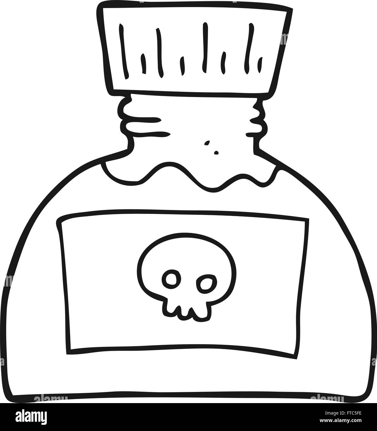 freehand drawn black and white cartoon poison Stock Vector Image & Art ...