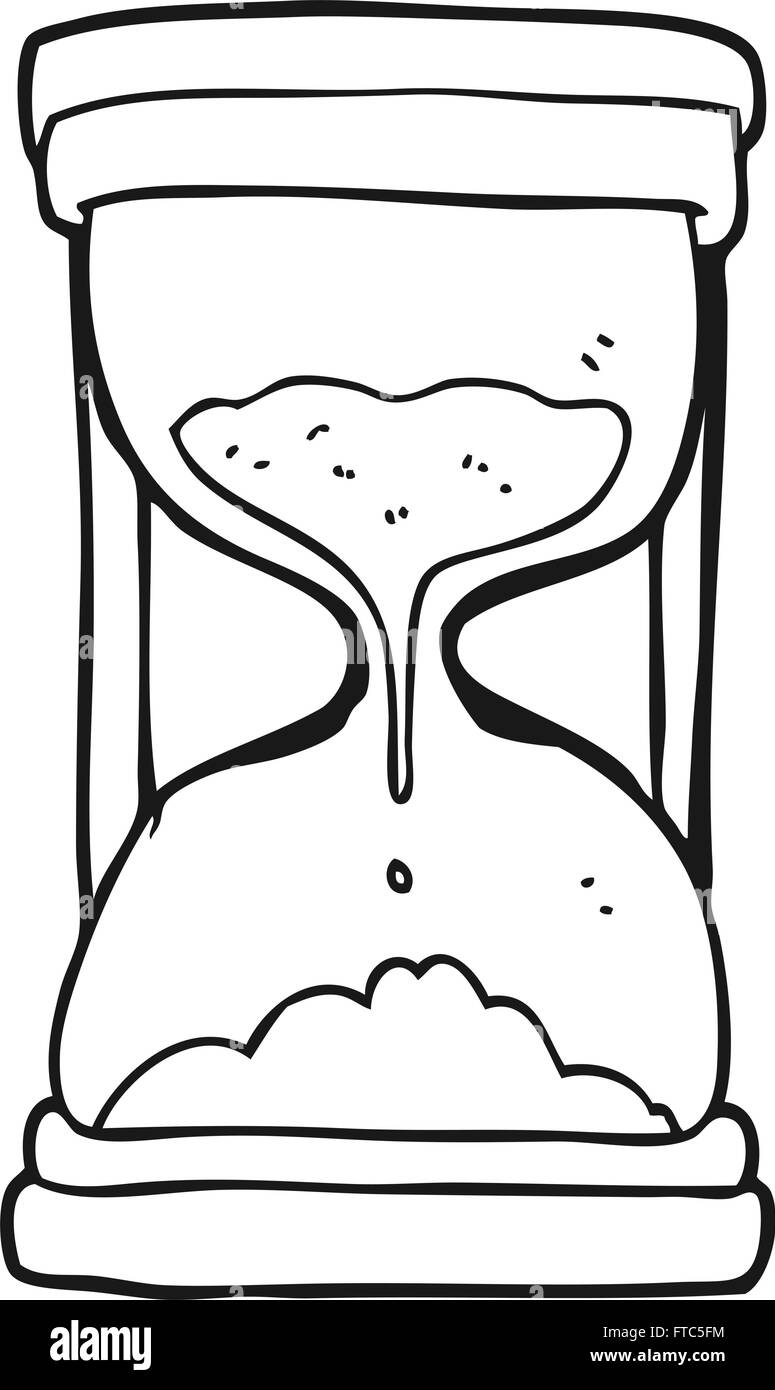 Freehand drawn cartoon sand timer Black and White Stock Photos & Images ...