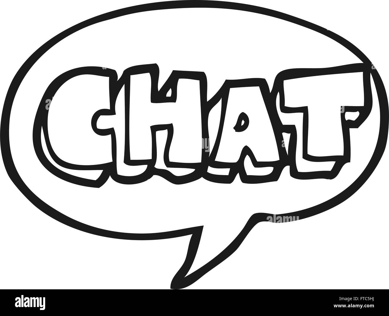 freehand drawn black and white cartoon chat symbol Stock Vector Image ...