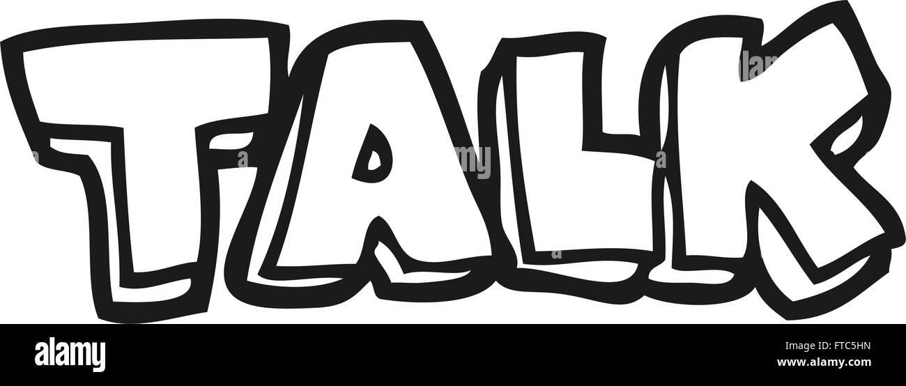 freehand drawn black and white cartoon talk symbol Stock Vector Image ...