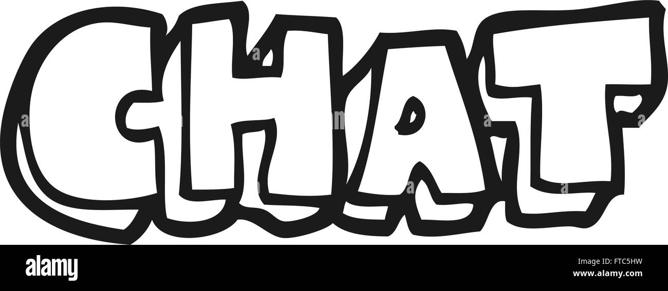 freehand drawn black and white cartoon chat symbol Stock Vector Image ...