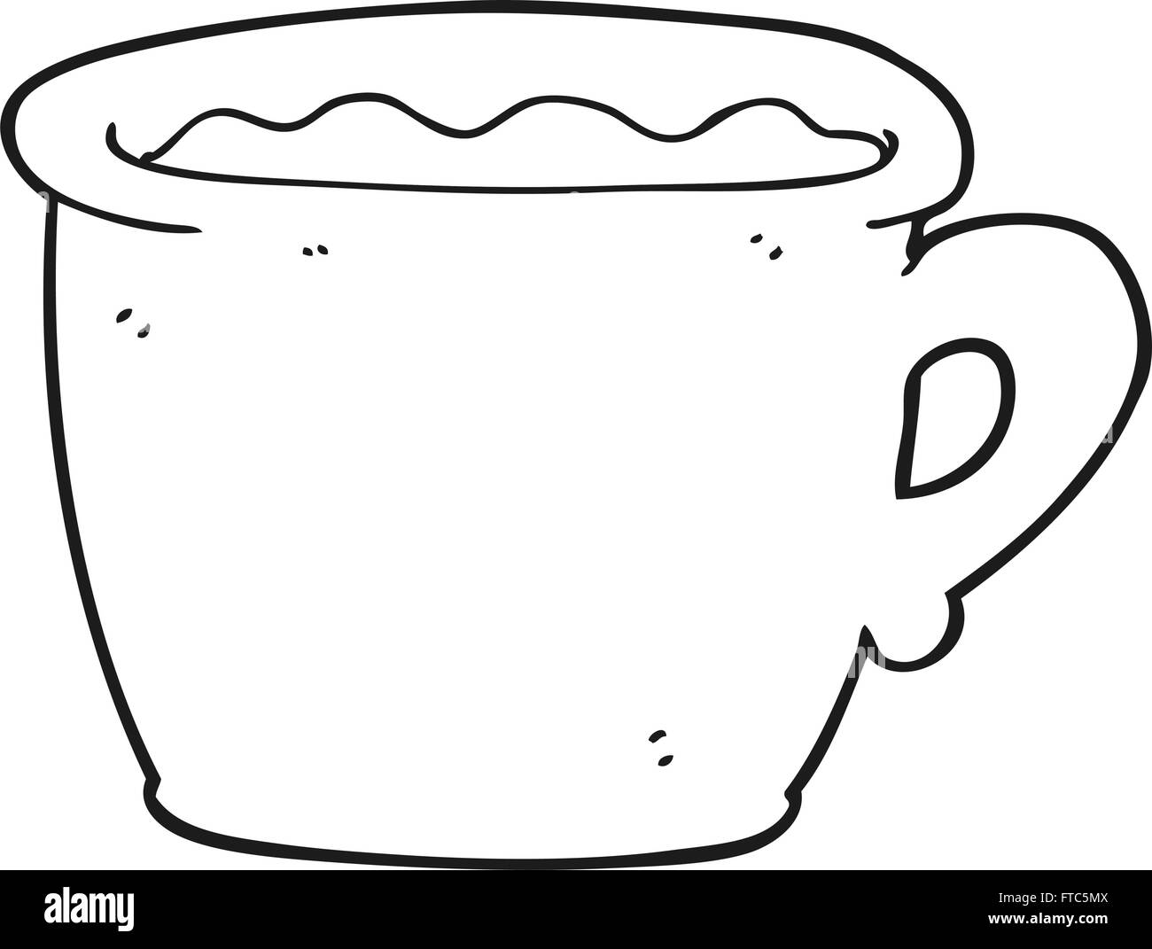 freehand drawn black and white cartoon old coffee cup Stock Vector ...
