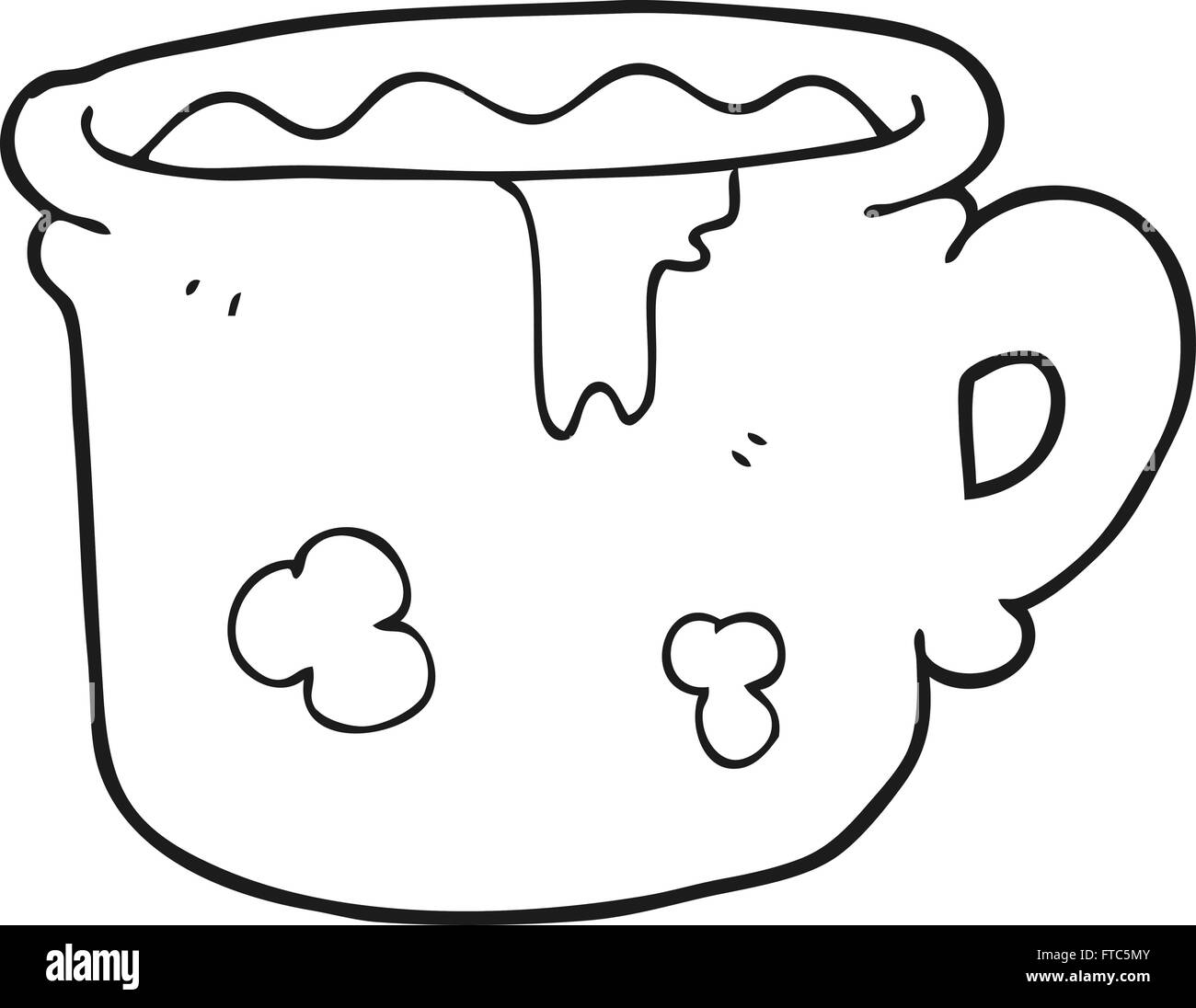 freehand drawn black and white cartoon old coffee cup Stock Vector ...