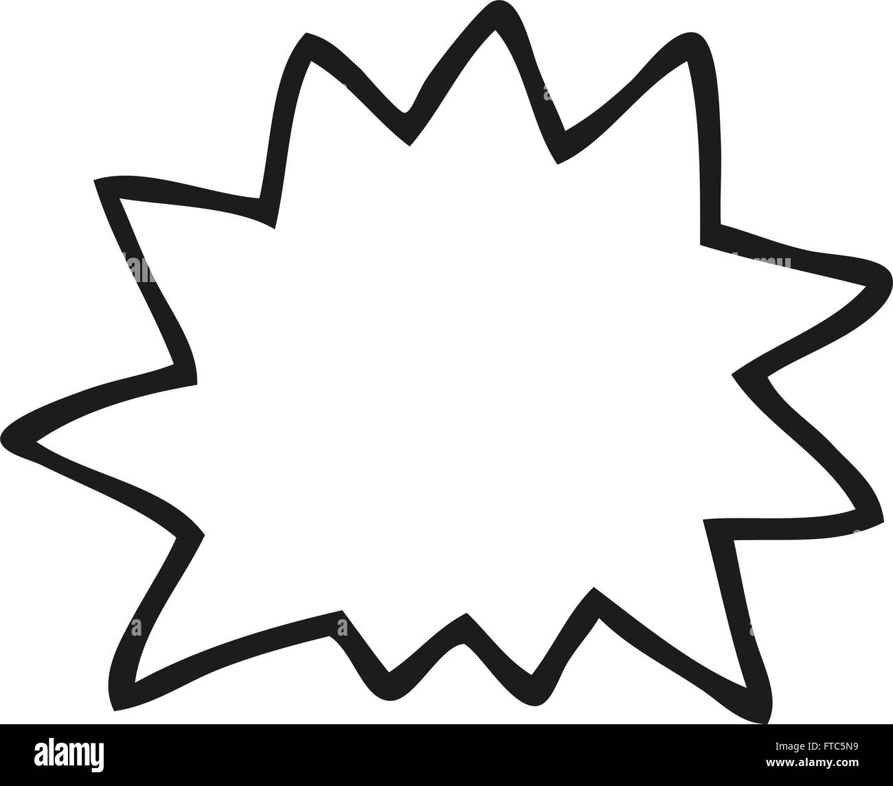 freehand drawn black and white cartoon explosion symbol Stock Vector ...
