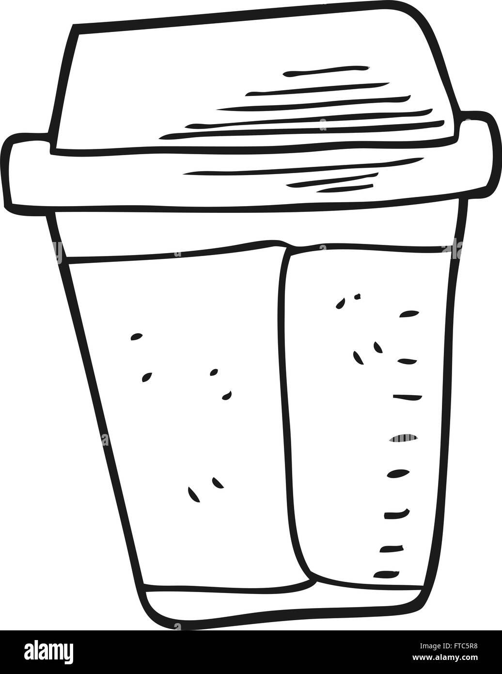 freehand drawn black and white cartoon coffee Stock Vector Image & Art ...