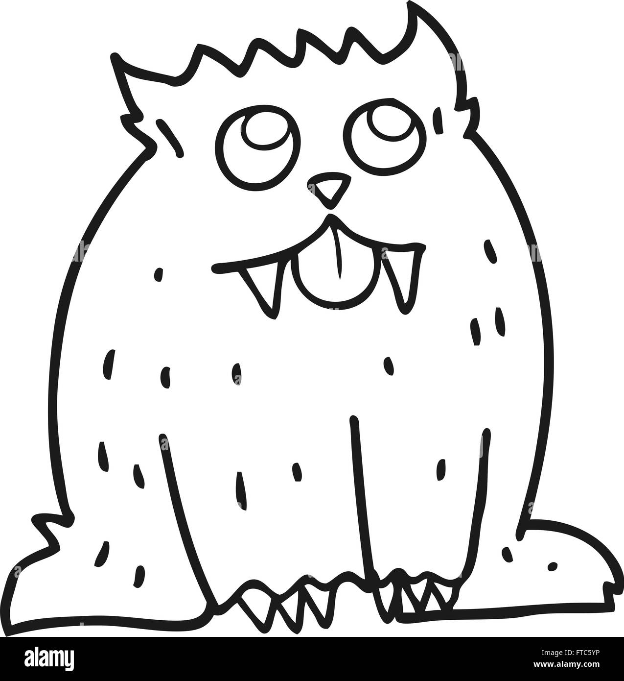 freehand drawn black and white cartoon beast Stock Vector Image & Art ...