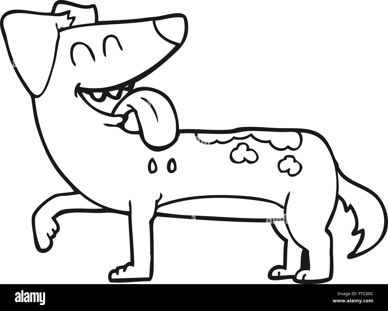 Panting Dog Clipart Coloring
